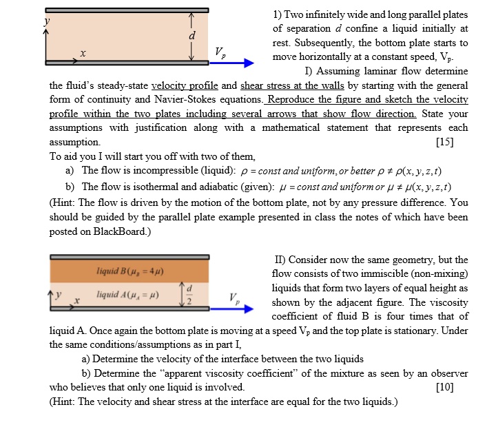 I need help with this question: 1) Two infinitely wide and long ...