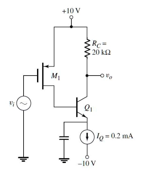 SOLVED: Texts: Consider the given BiCMOS circuit. Calculate IC and ID ...