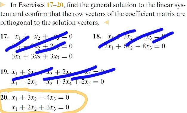 SOLVED: In Exercises 17-20. find the general solution to the linear Sys ...