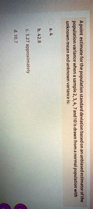 8 5 apoint approximately u estimate for the population standard ...