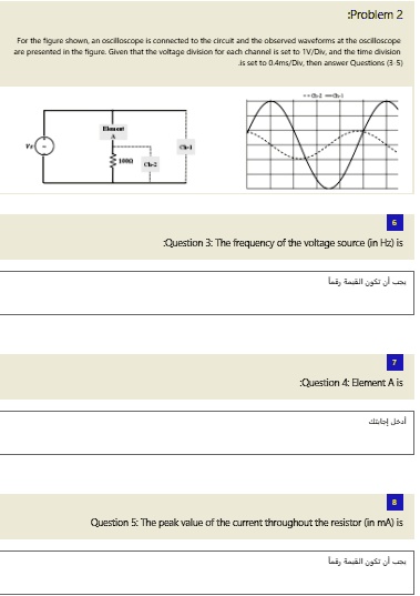 Solved Problem 2 For The Figure Shown An Oscilloscope Is Connected To