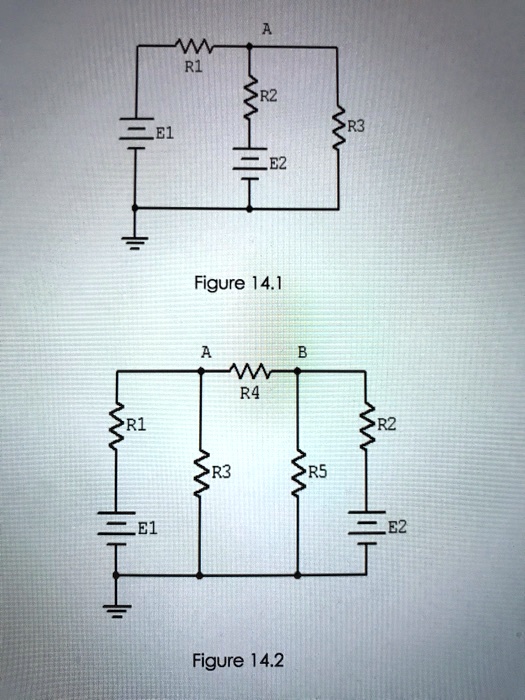 A R1 R2 E1 R3 E2 Figure 14.1 A B R4 R1 R3 R5 E1 Figure...