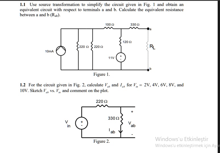 11 use source transformation to simplify the circuit given in fig 1 and obtain an equivalent ...
