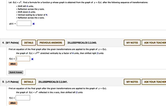 SOLVED: Let f(x) = x. Find a formula for a function g whose graph is obtained from the graph of ...