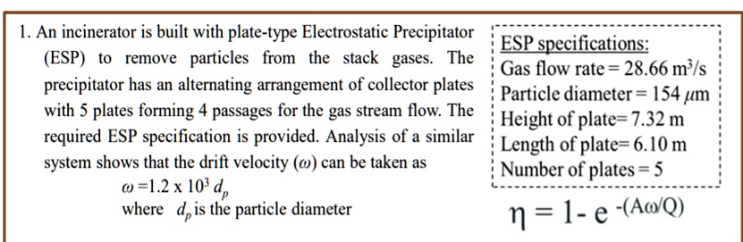 1. An incinerator is built with plate-type Electrostatic Precipitator ...