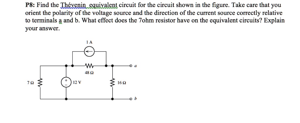 P8: Find the Thévenin equivalent circuit for the circuit shown in the ...