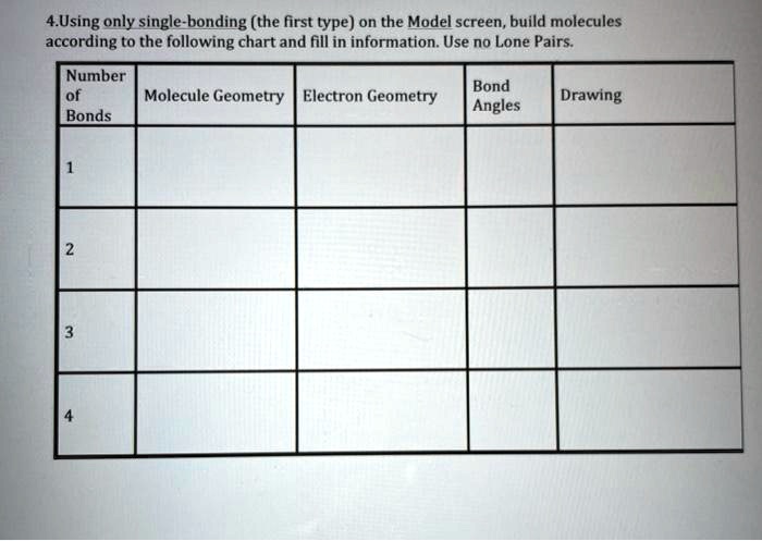 SOLVED: Using only single-bonding (the first type) on the Model screen ...