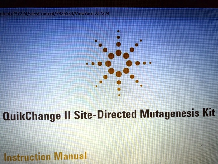 SOLVED: Iab5S Lleneenne79pes33NrlewRou QuikChange II Site-Directed ...