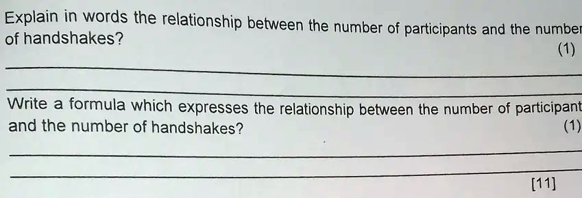Explain in words the relationship between the number of participants ...