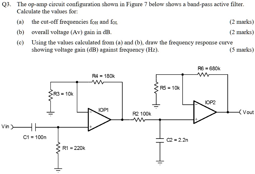 Solved Bandpass Filter Q3 The Op Amp Circuit Configuration Shown In Figure Below Depicts A