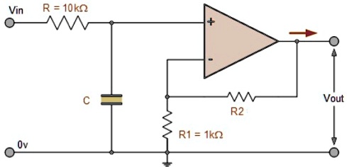 SOLVED: An active low-pass filter uses a non-inverting type op-amp. Low ...