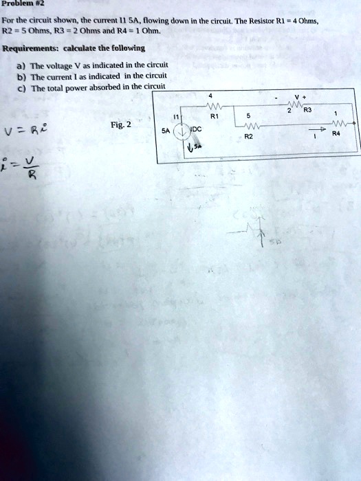 SOLVED: For the circuit shown, the current I1 is 5A, flowing down in the circuit. The resistor ...
