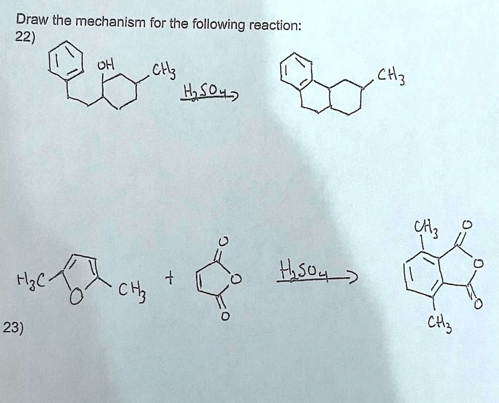 SOLVED: Draw the mechanisms of the following reactions from starting material to products. Thank ...