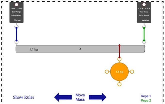 10 N ? 50 N Dual-Range Force Sensor Vernier 1.1 kg x Show Ruler Move ...