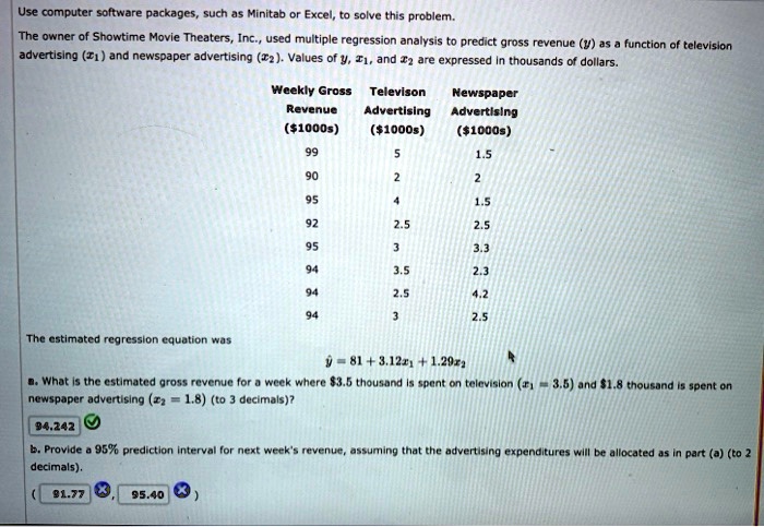 SOLVED: Use computer software packages, such as Minitab and Excel, to solve this problem. The ...