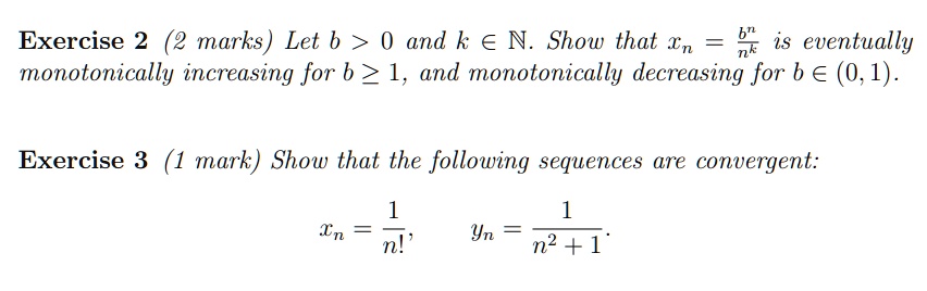 exercise 2 marks let b 0 and k n show that n 6 is eventually ...
