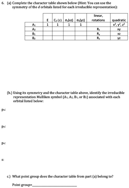 a-complete-the-character-table-shown-below-hint-y-solvedlib