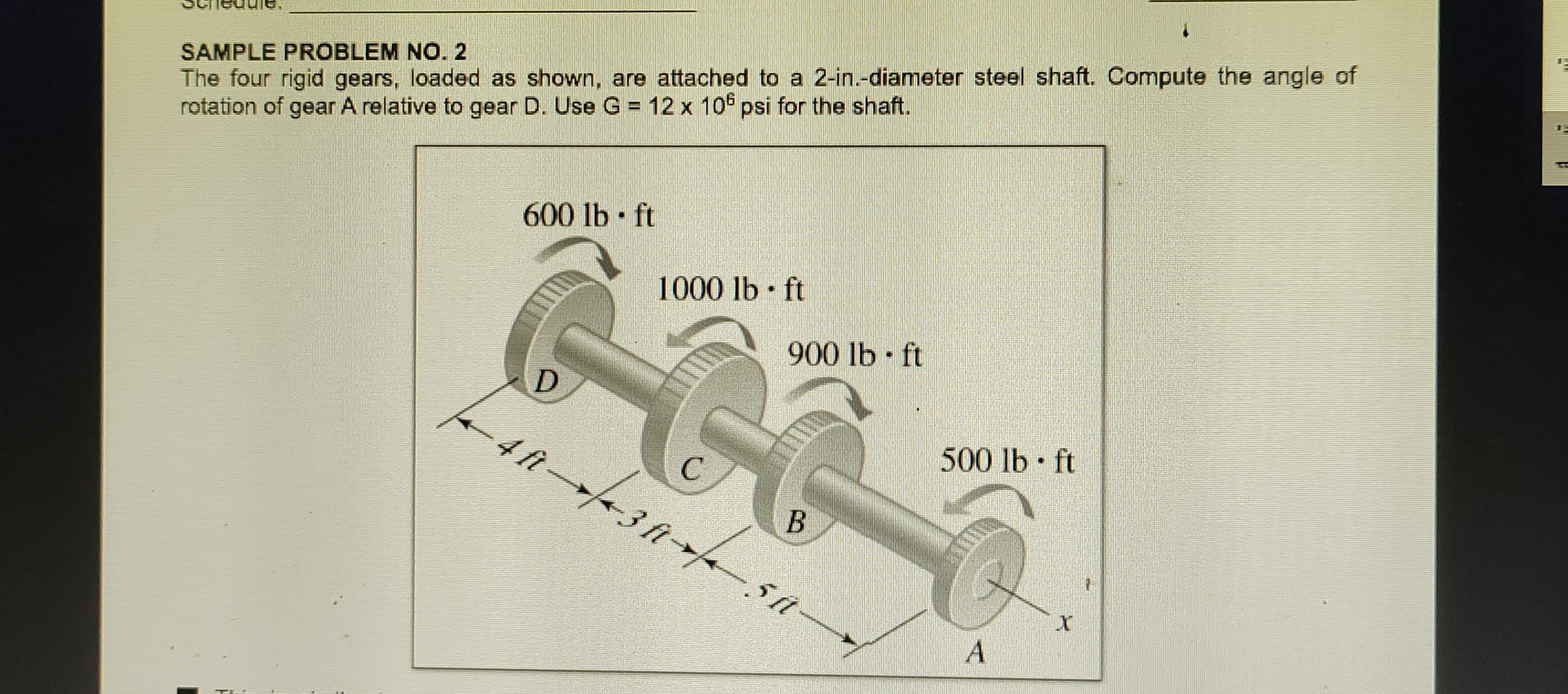SOLVED: SAMPLE PROBLEM NO. 2 The four rigid gears, loaded as shown, are ...