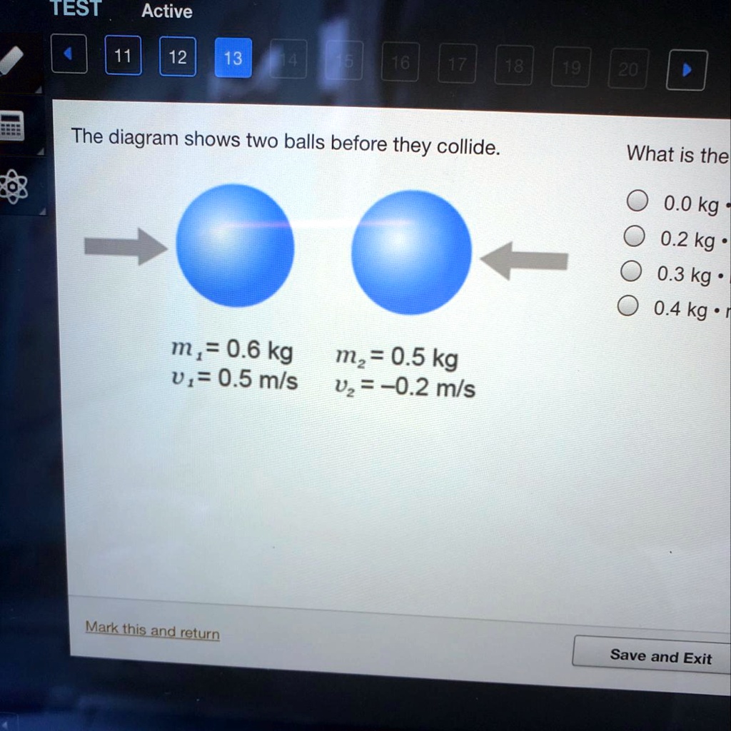 SOLVED: The diagram shows two balls before they collide. What is the ...