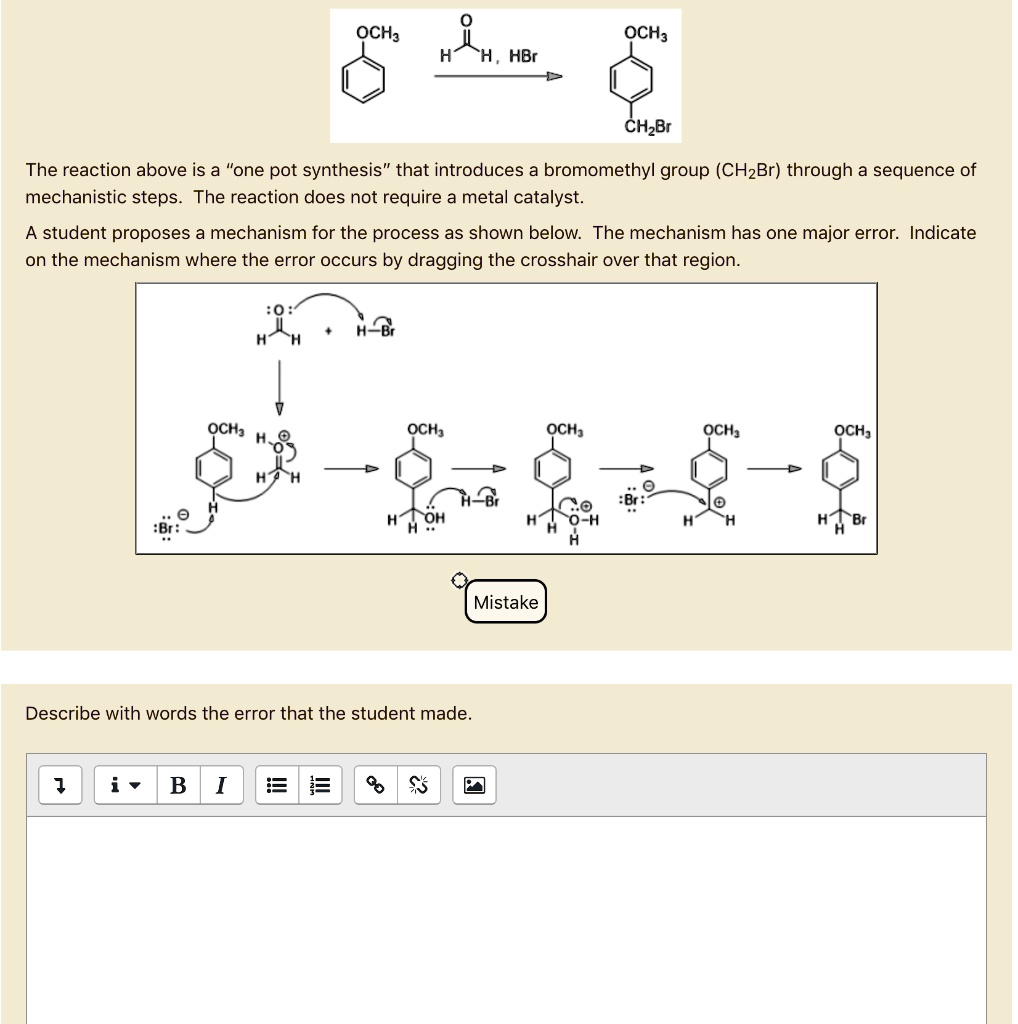 SOLVED: OCH3 OCH3; HBr CH3Br The reaction above is a "one pot synthesis ...