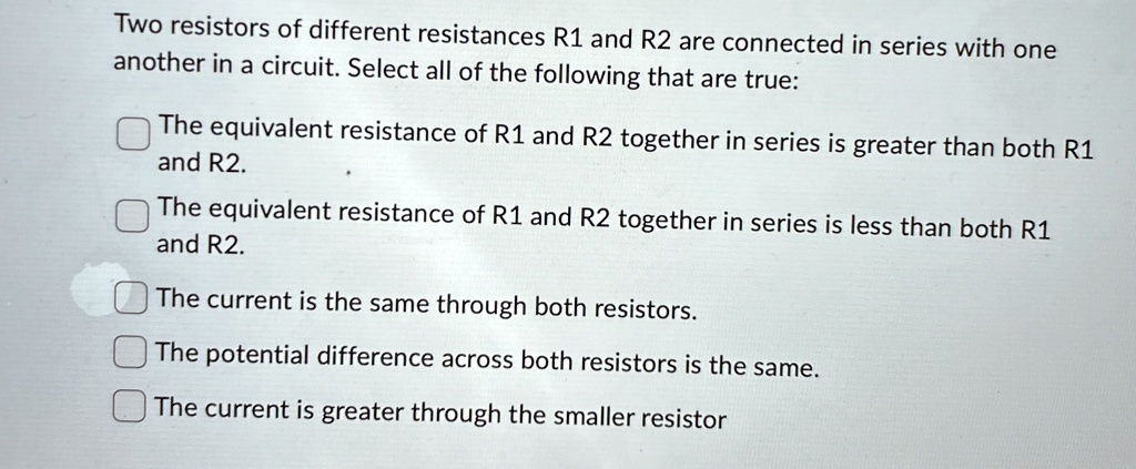 Two resistors of different resistances R1 and R2 are connected in ...