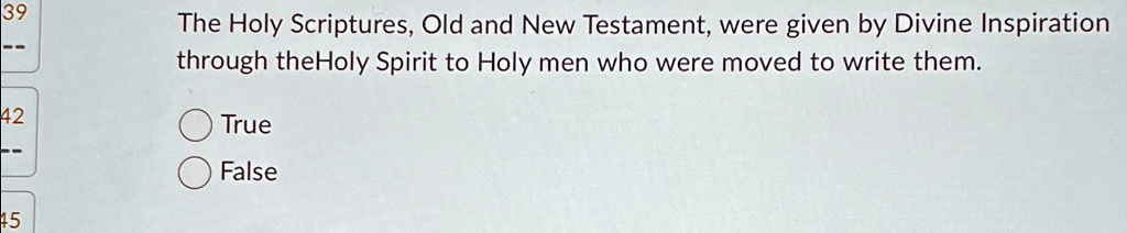 the holy scriptures old and new testament were given by divine ...