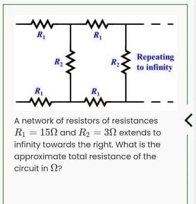 SOLVED: Repeating infinity A network of resistors of resistances Ri 150 ...