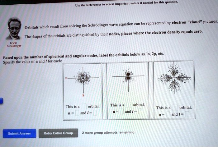 SOLVED: qucstion. Relercnccs be represented by electron cloud" pictures ...