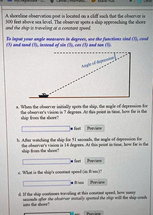 SOLVED: Oregon State Canvas | Information... A shoreline observation ...