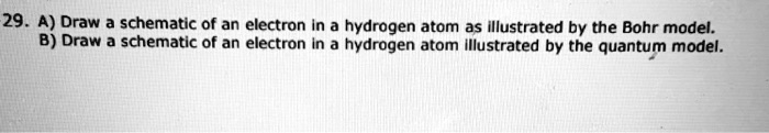 29. A) Draw a schematic of an electron in a hydrogen atom as ...