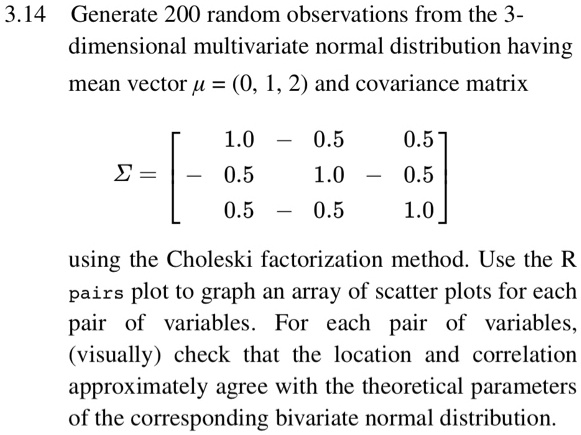 314 Generate 200 Random Observations From The 3 Dimensional Multivariate Normal Distribution