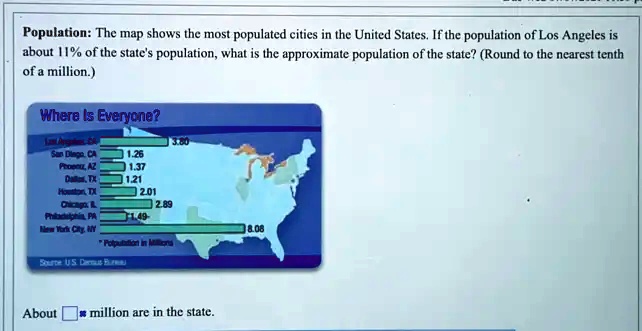 SOLVED: Population: The map shows the most populated cities in the ...