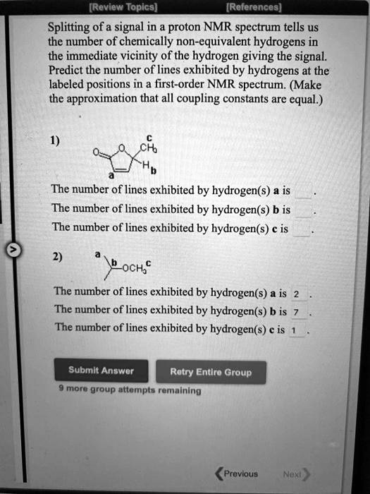 review topics references splitting of a signal in a proton nmr spectrum ...