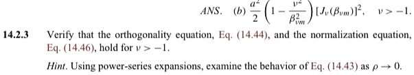 SOLVED: V(vm), Bpm 1423 Verily, the orthogonality equation; Eq: (14.44 ...