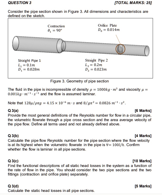question 3 total marks25 consider the pipe section shown in figure 3all ...