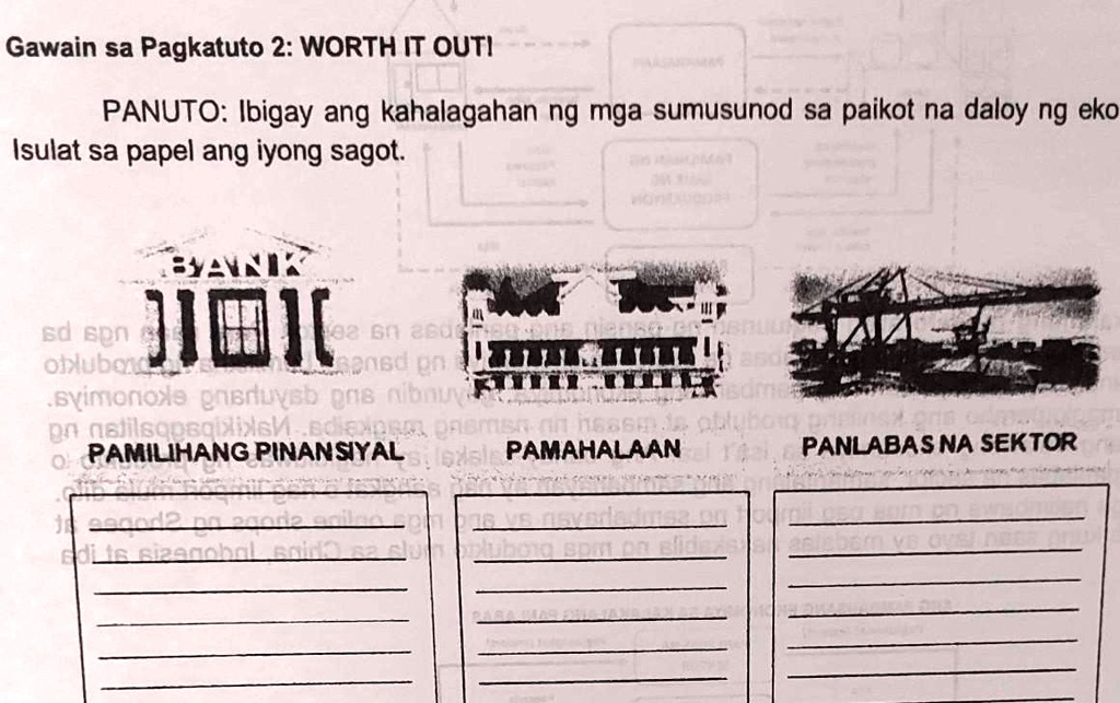 SOLVED: Ibigay ang kahalagahan ng mga sumusunod na paikot na daloy ng ekonomiya Gawain sa ...