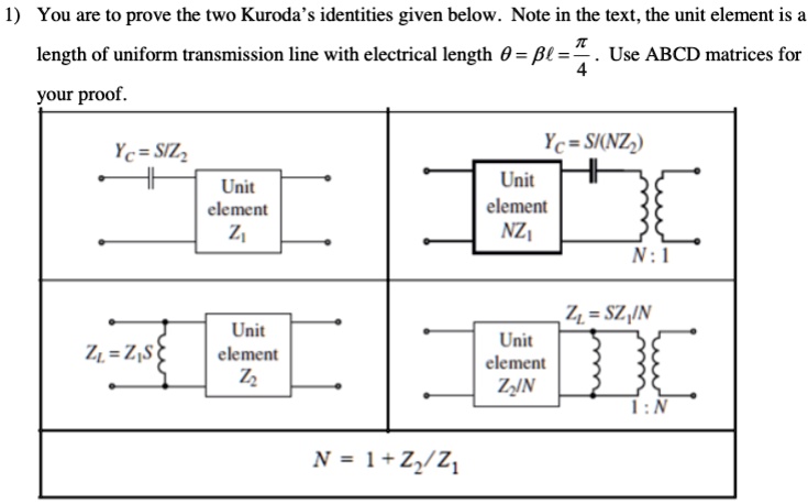 SOLVED: You are to prove the two Kuroda's identities given below. Note ... SOLVED: You are to prove the two Kuroda's identities given below. Note ...