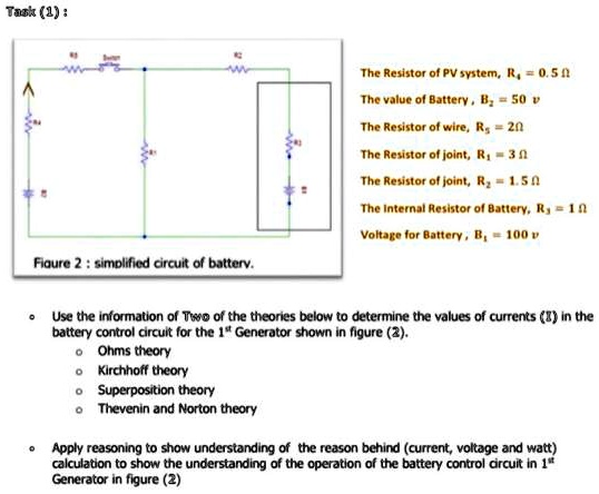 SOLVED: The Resistor of PV system R = 0.5 The value of Battery, B = 50 The Resistor of wire, Rs ...