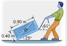 SOLVED: A man drags a 61-kg crate across the floor at a constant ...