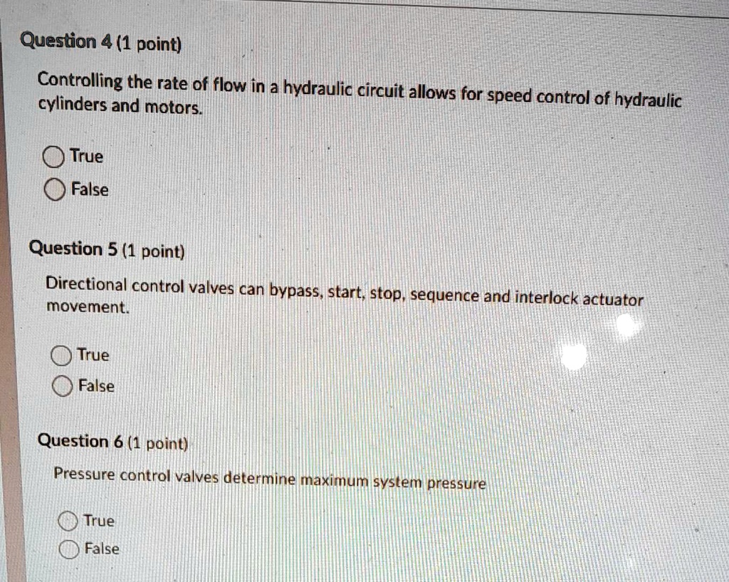 SOLVED: Question 4 (1 point) Controlling the rate of flow in a ...
