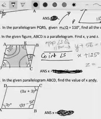 In the parallelogram PQRS, given m?Q = 110°, find all the c In the given figure, ABCD is a ...