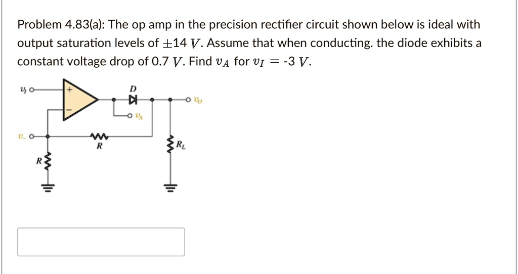 SOLVED: Problem 4.83(a): The op amp in the precision rectifier circuit ...