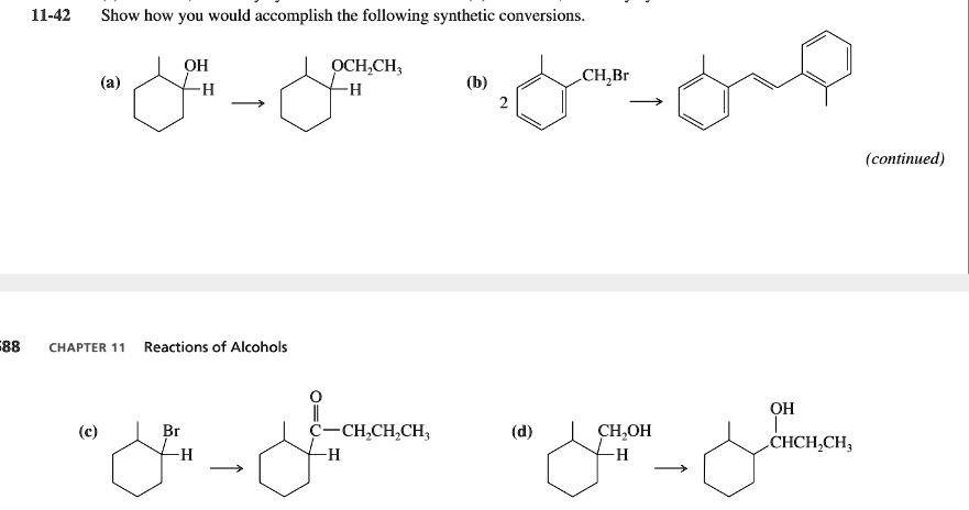 SOLVED: Texts: 11-42 Show how you would accomplish the following synthetic conversions: OH OCH3 ...