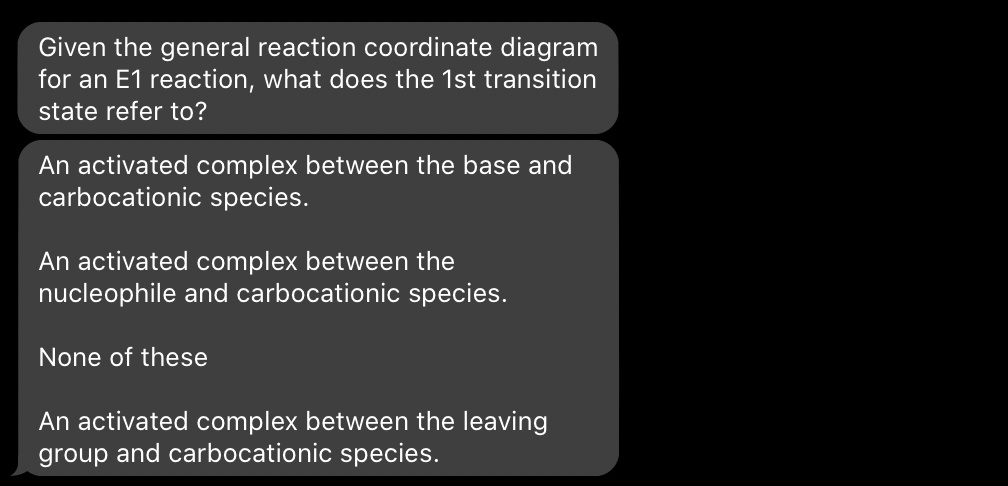 SOLVED: Given the general reaction coordinate diagram for an E1 ...