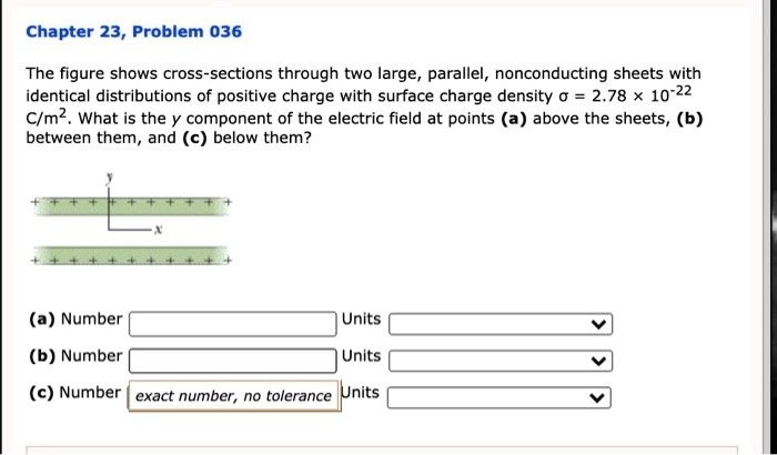 SOLVED: Chapter 23, Problem 036 The figure shows cross-sections through two large, parallel ...