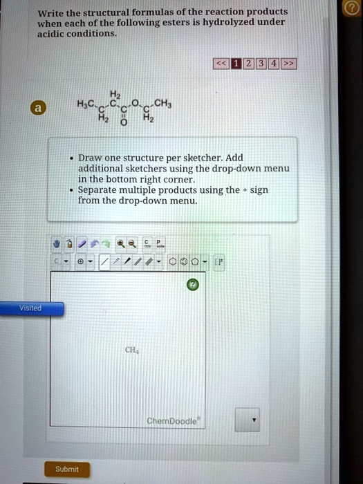SOLVED: Write the structural formulas of the reaction products when each of the following esters ...
