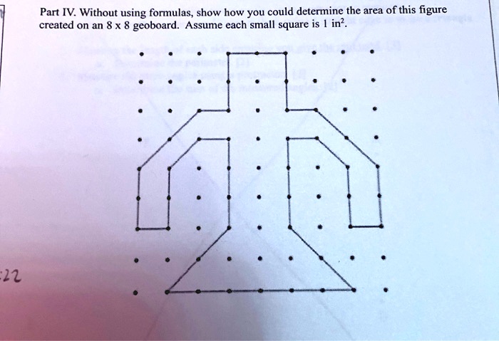 SOLVED: Part IV: Without using formulas, show how you could determine the area of this figure ...