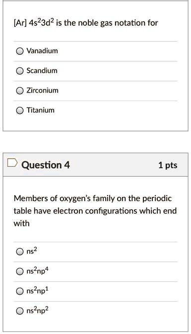 ar 4s23d2 is the noble gas notation for vanadium scandium zirconium ...