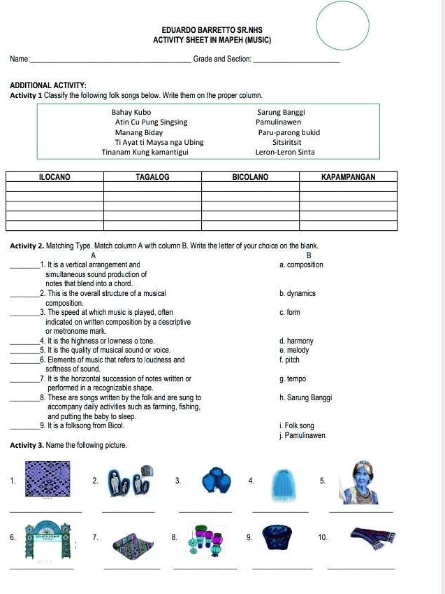can you answer this questions for me eduardo barretto srnhs activity ...