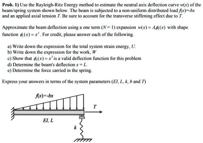 Prob. 1) Use the Rayleigh-Ritz Energy method to estimate the neutral ...